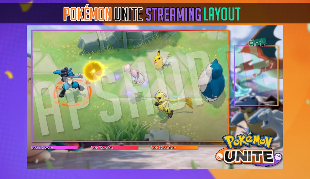 Pokémon Unite Stream/streaming NO Webcam Layout/overlay for YOUTUBE ...