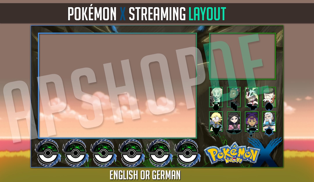 Pokémon X Nuzlocke Stream/streaming Layout/overlay for YOUTUBE/TWITCH ...