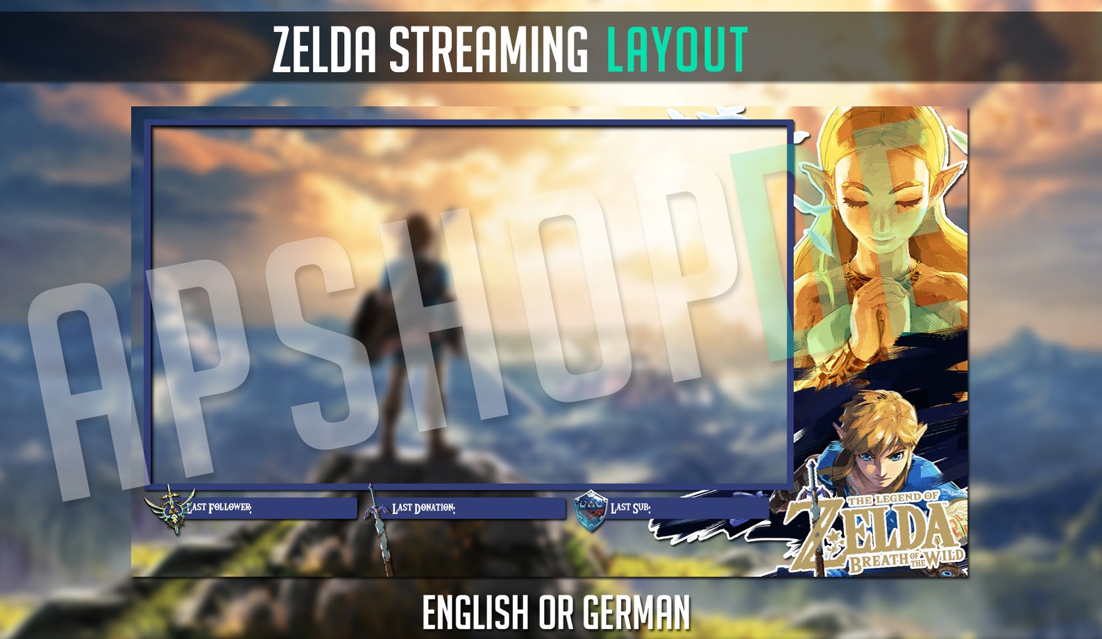 ZELDA Stream/streaming Layout/overlay for TWITCH/YOUTUBE | Etsy