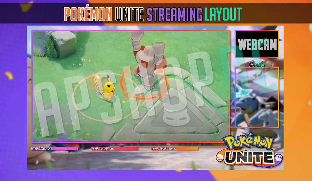 Pokémon Unite Stream/streaming webcam Layout/overlay for YOUTUBE/TWITCH ...