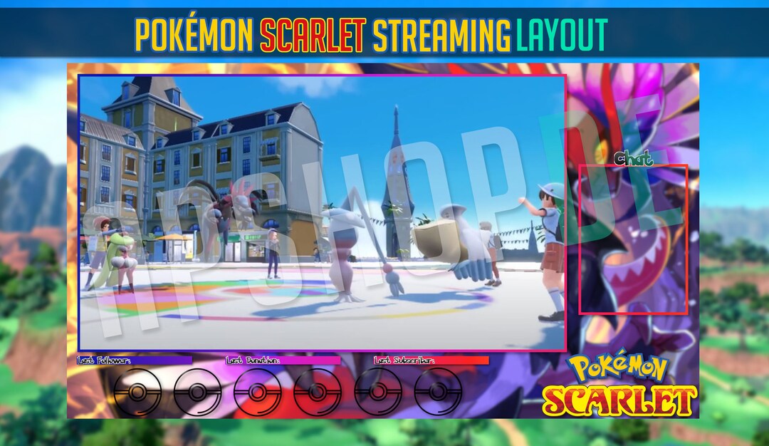 Pokémon Scarlet Stream/streaming [NO Webcam] Layout/overlay for YOUTUBE ...