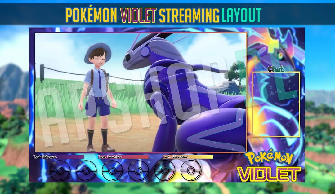 Pokémon Violet Stream/streaming [NO Webcam] Layout/overlay for YOUTUBE ...