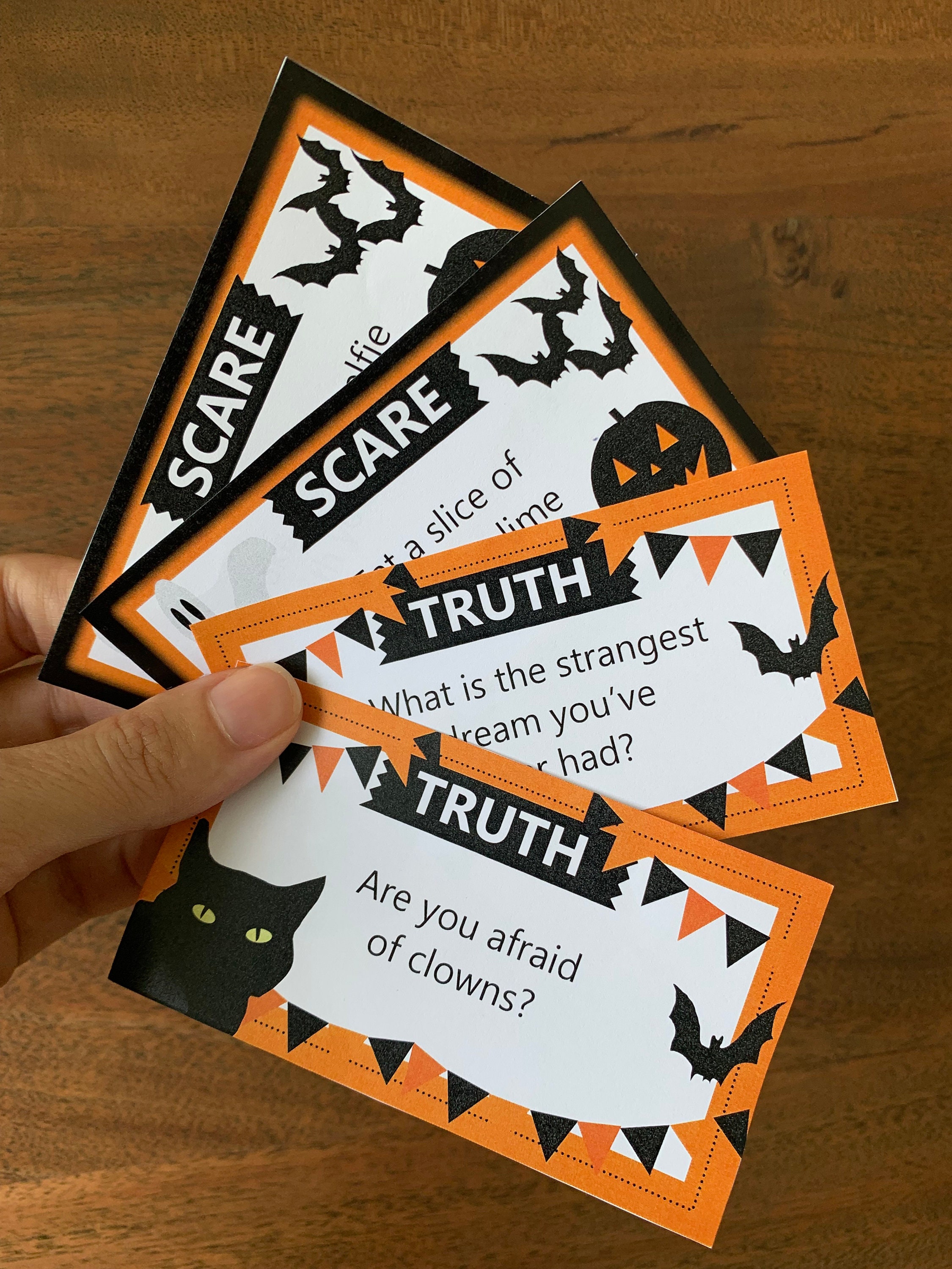 Truth or Scare (set 1), Halloween Game Printable - Etsy