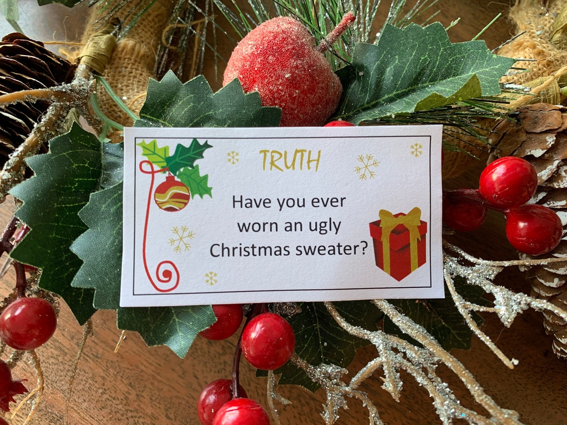 Truth or Dare, Christmas Game Printable - Etsy