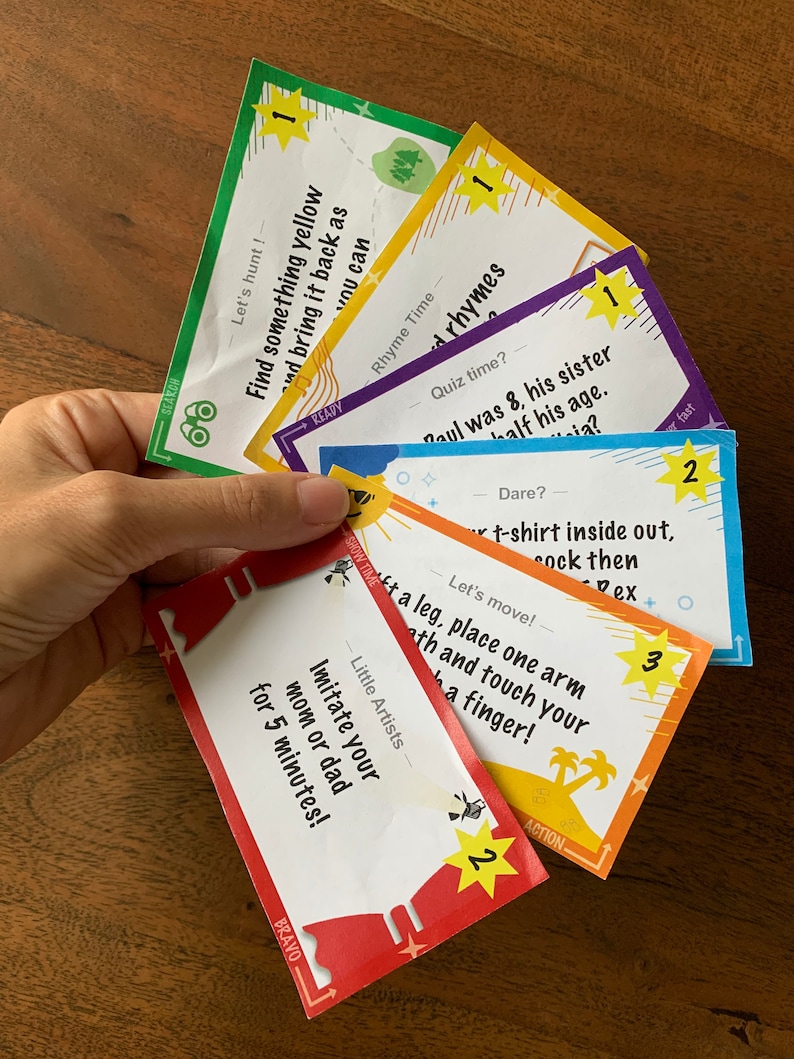 Kid Challenges Game, Challenge Cards, Family Game - Etsy