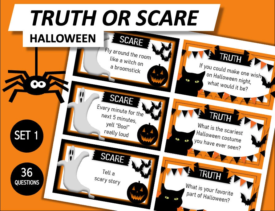 Truth or Scare (set 1), Halloween Game Printable - Etsy