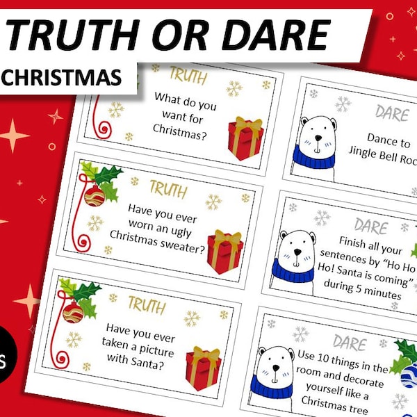 Truth or Dare Christmas - Etsy