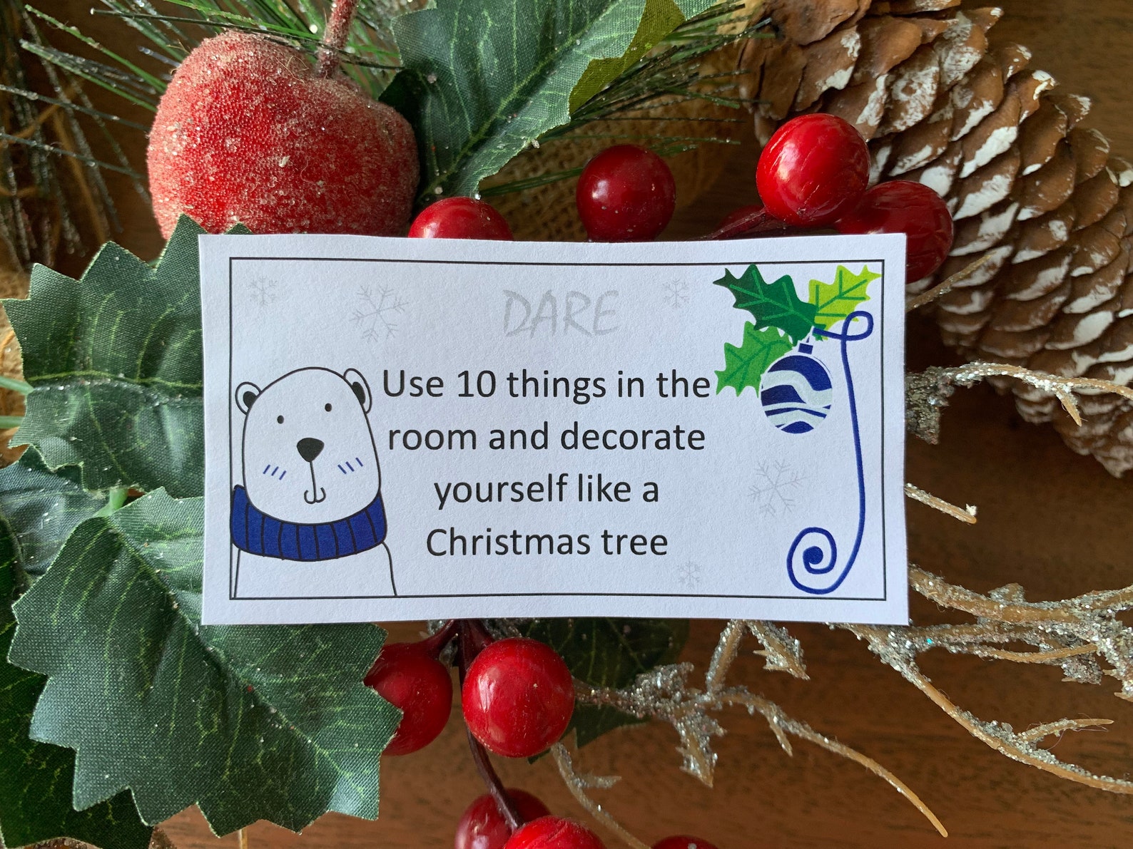 Truth or Dare, Christmas Game Printable - Etsy