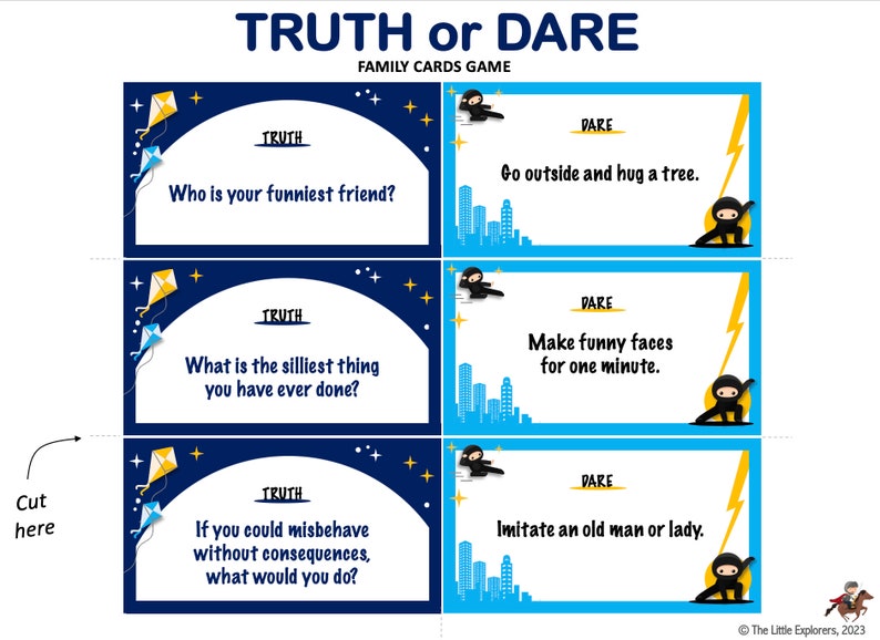 TRUTH or DARE! Kid Game, Family Game Cards - Etsy