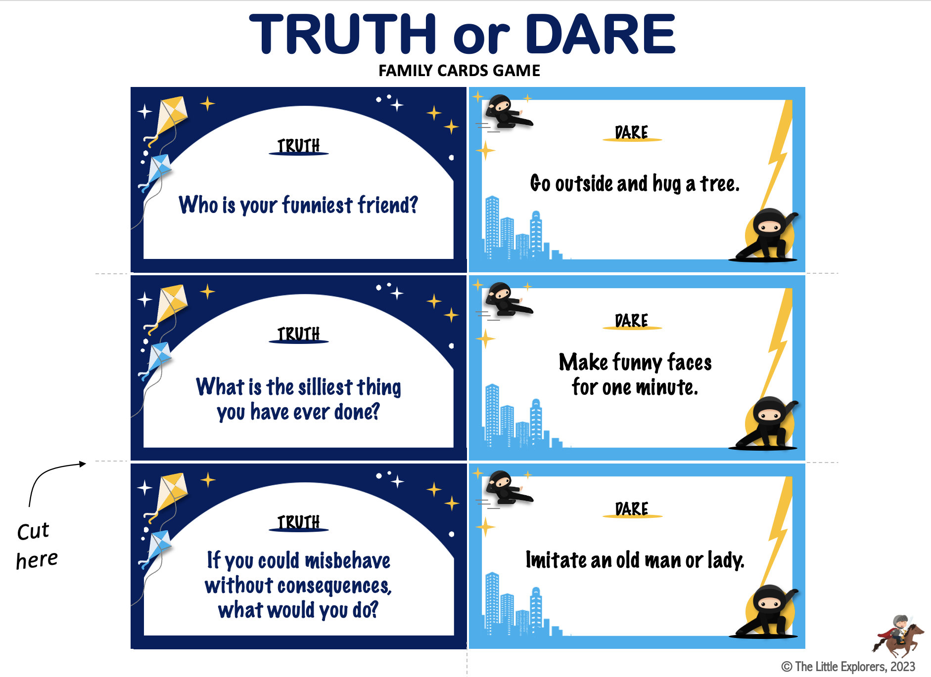TRUTH or DARE! Kid Game, Family Game Cards - Etsy