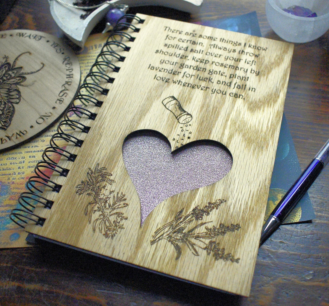 Custom Handmade Solid Wood Cover Spellbook Practical Magic - Etsy