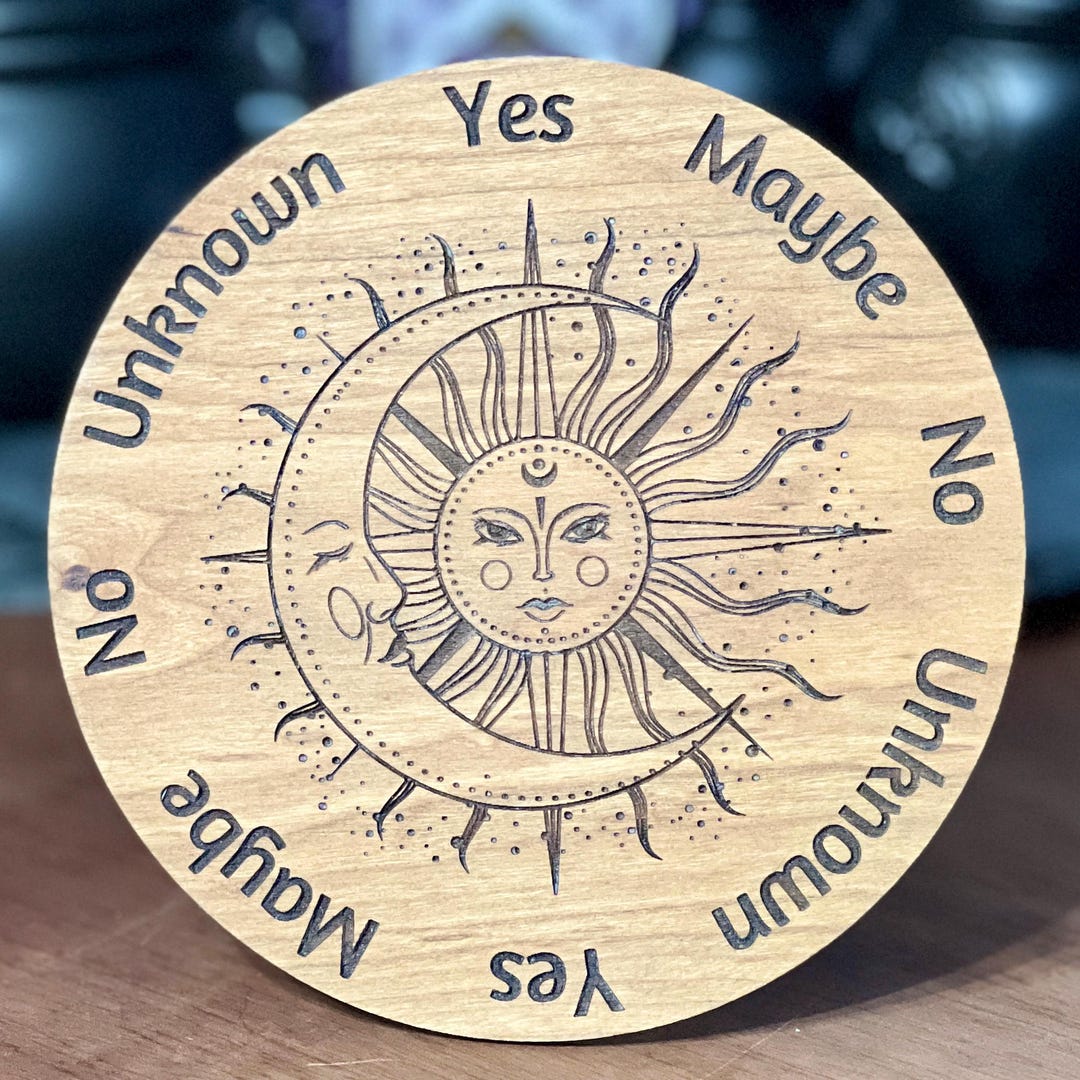 Celestial Pendulum Board - Solid Wood 6 Inch X 3 Mm Divination Tool for Dowsing, Energy Work ...