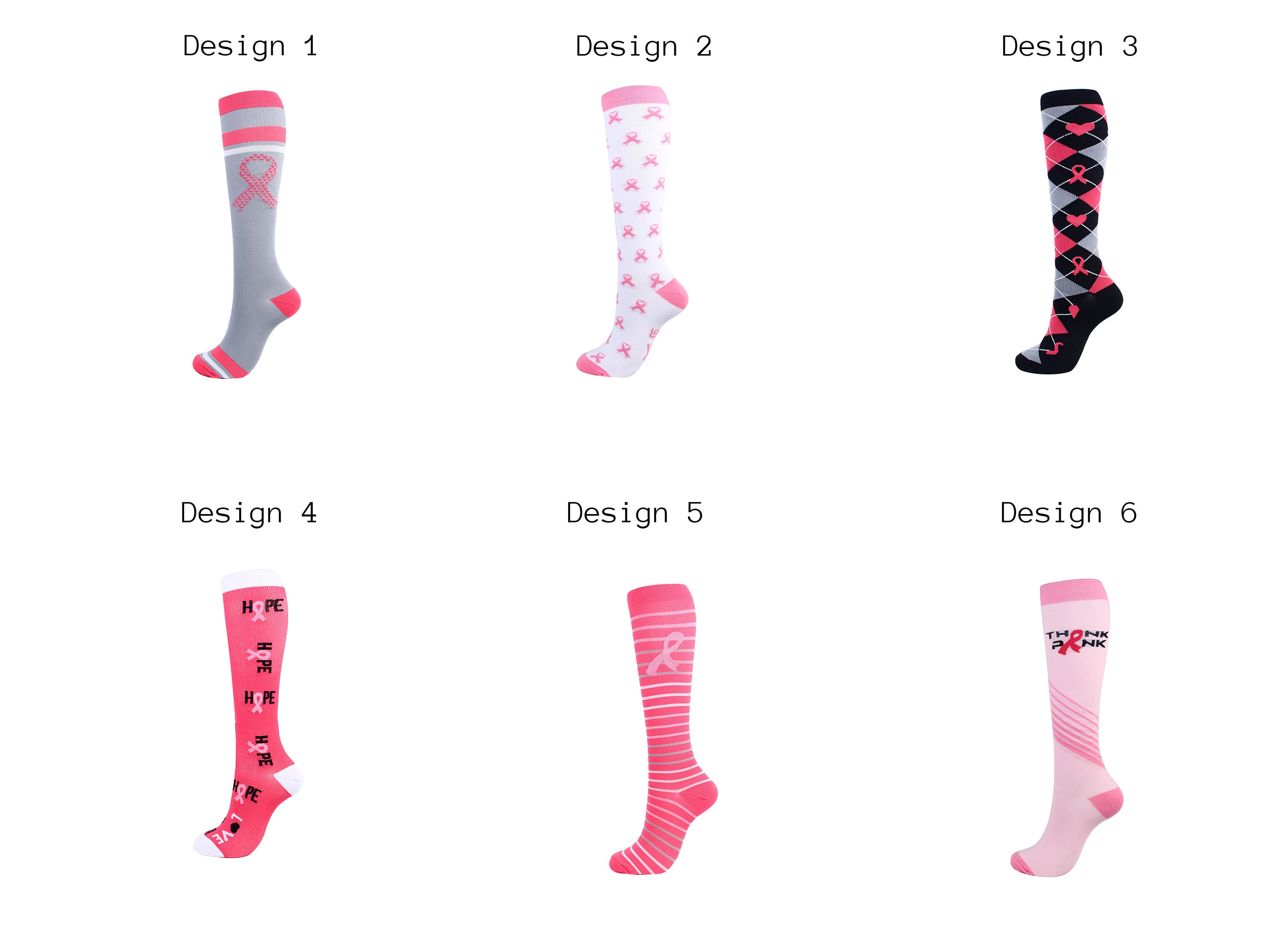 Breast Cancer Riding/compression Socks - Etsy UK