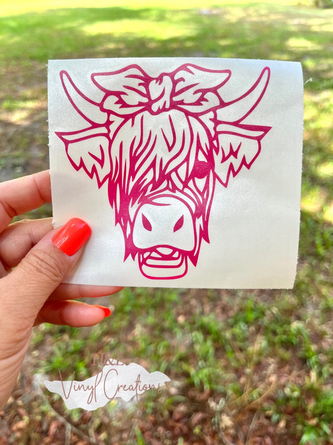 Highland Cow Vinyl Decal, Heifer Decal, Cow Sticker, Cow Car Decal ...