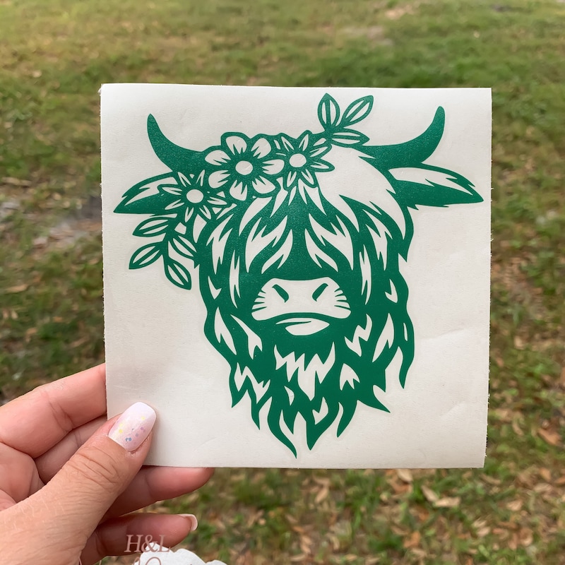Vinyl Highland Cow Decals - Etsy