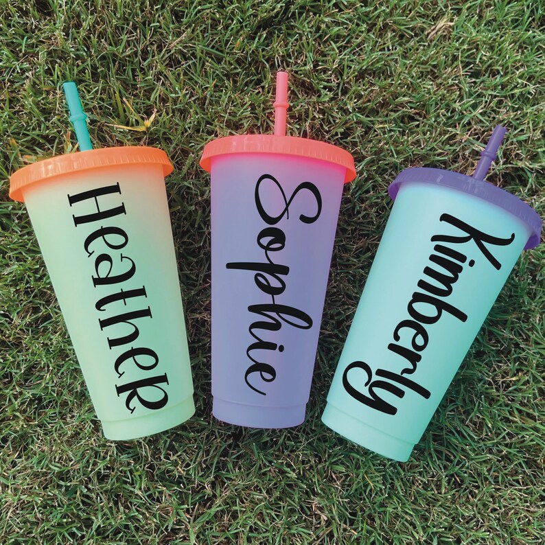 Personalized Color Changing Cups, Reusable Cup, Cups With Names, 24oz ...