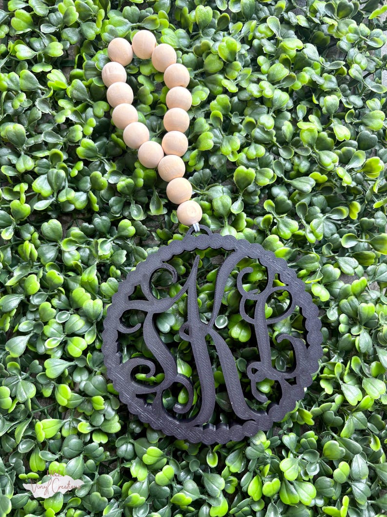 Monogram Car Charm, Initial Car Ornament, Rear View Mirror Decor - Etsy