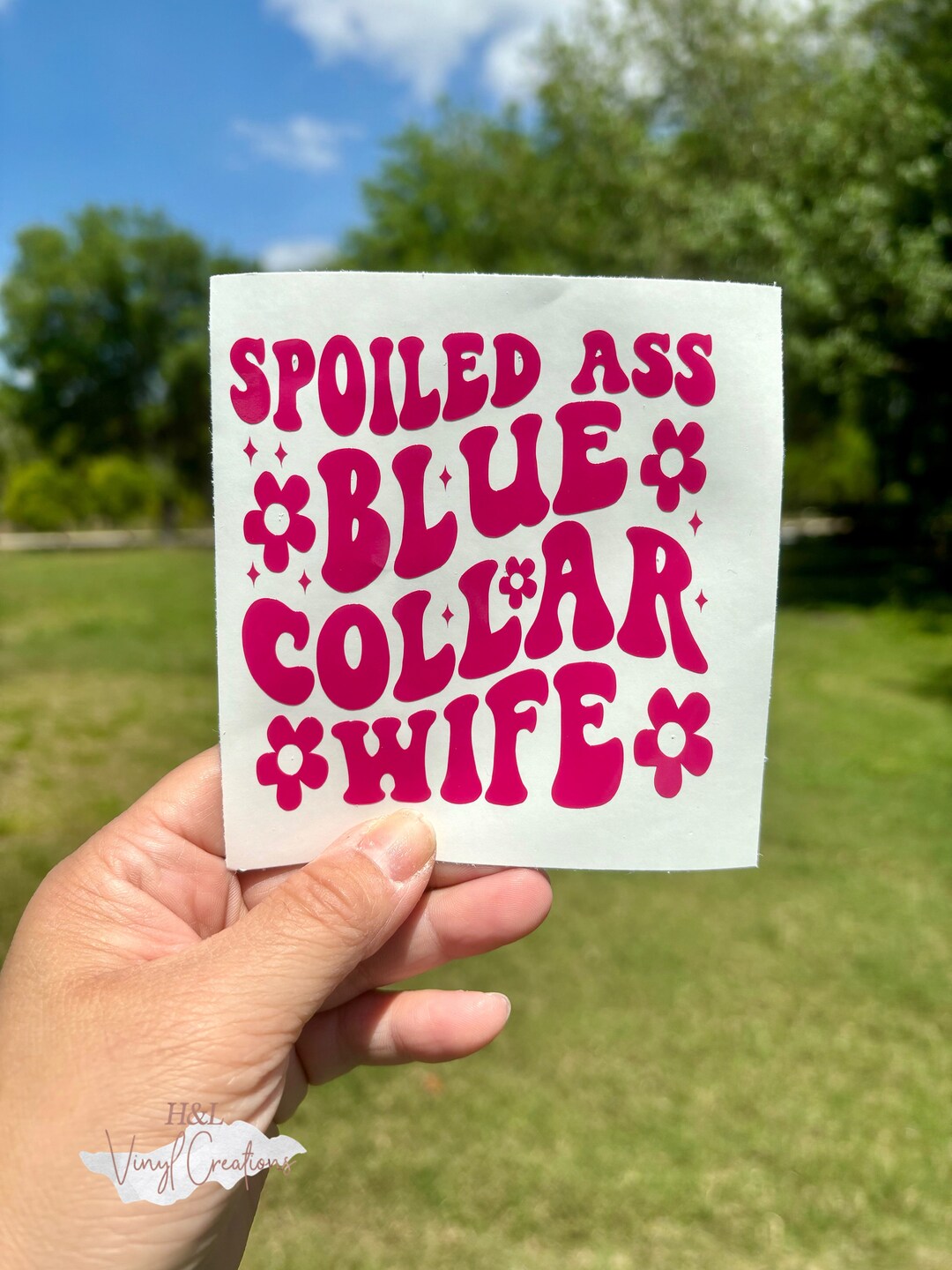 Spoiled Ass Blue Collar Wife Decal, Wife Decal, Blue Collar Wife, Blue ...