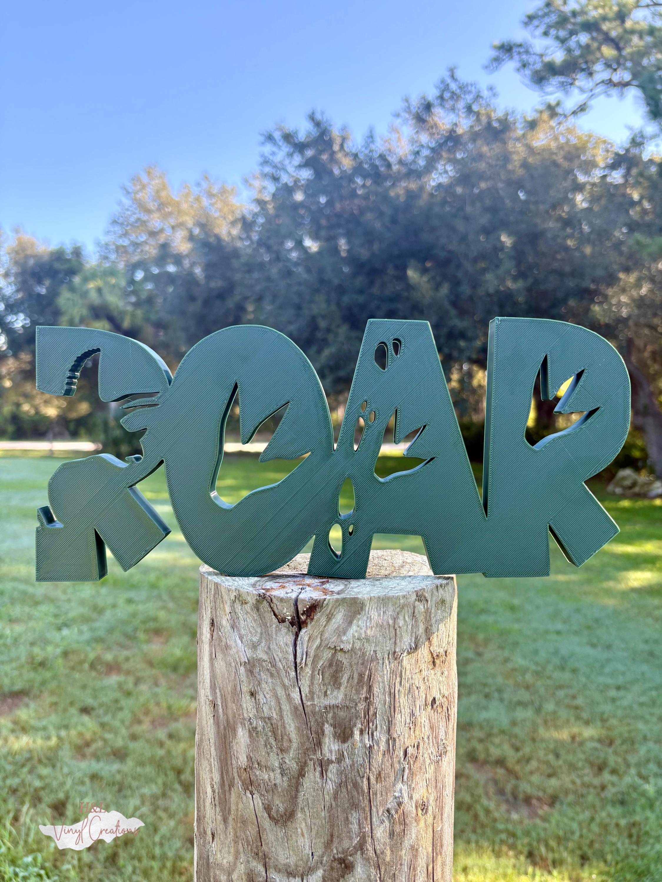 3D Printed Dinosaur Roar Sign, Custom Dino Room Decor, Kids Bedroom ...