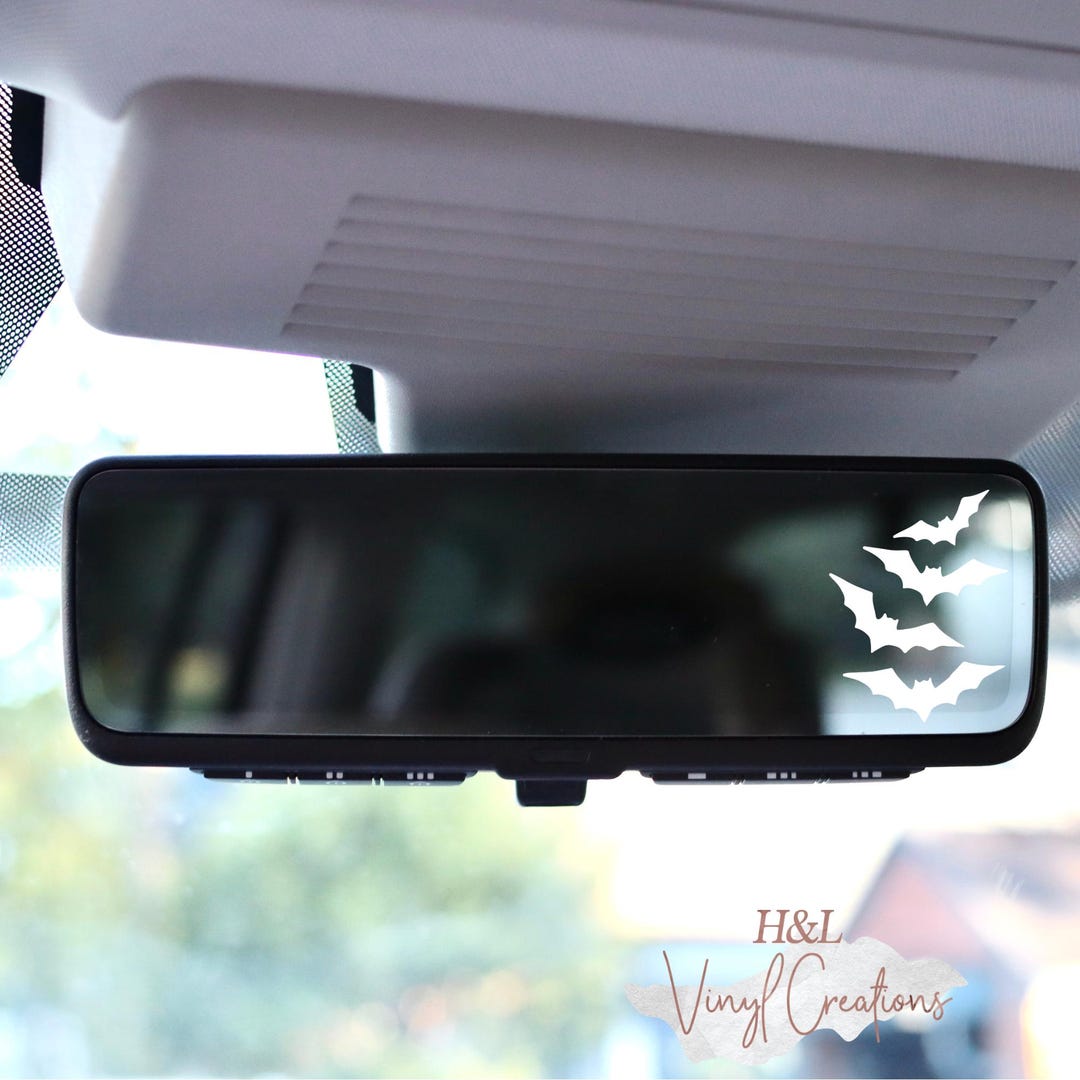 Bat Decal, Rearview Mirror Decal, Bat Stickers, Halloween Decal, Mirror ...
