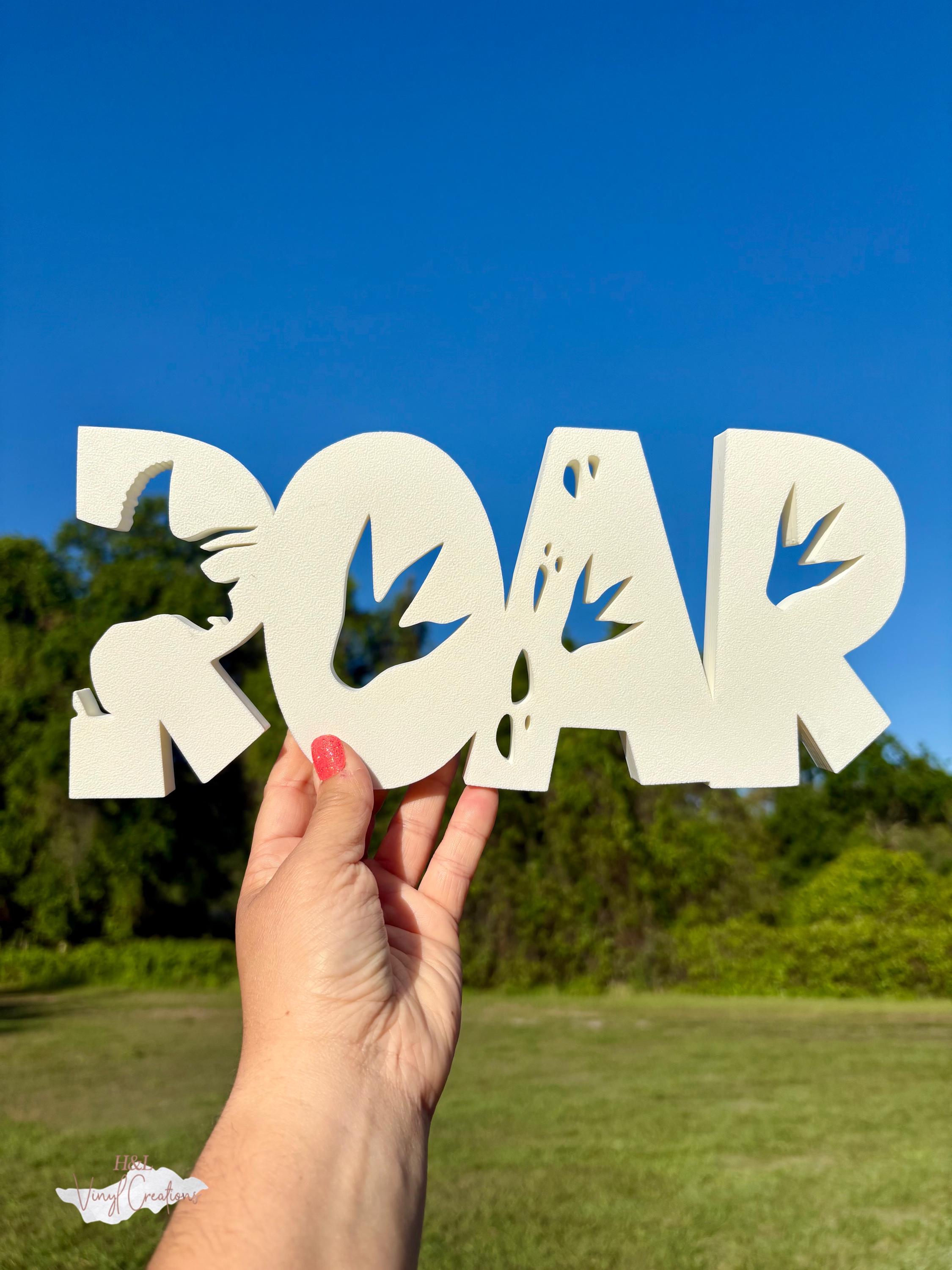3D Printed Dinosaur Roar Sign, Custom Dino Room Decor, Kids Bedroom ...