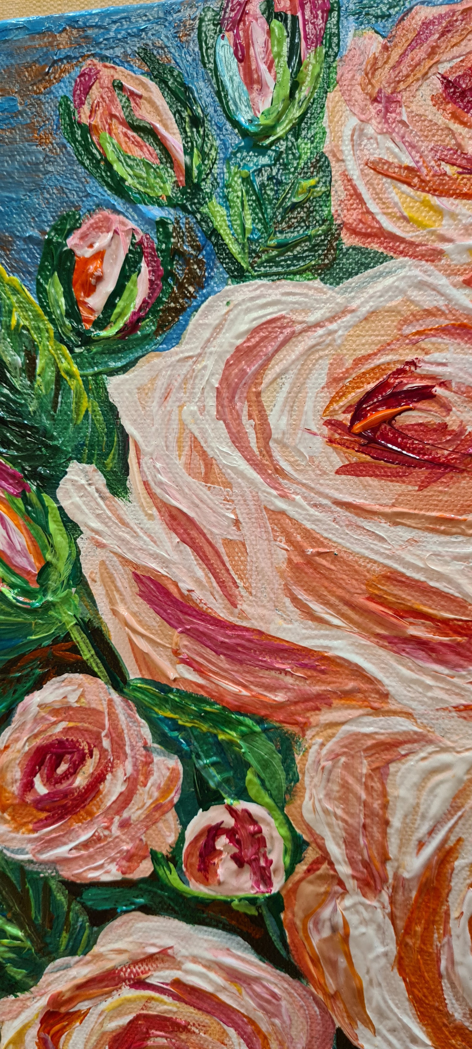 Rose Painting Roses Painting Pink Roses Painting Cream Rose Painting ...