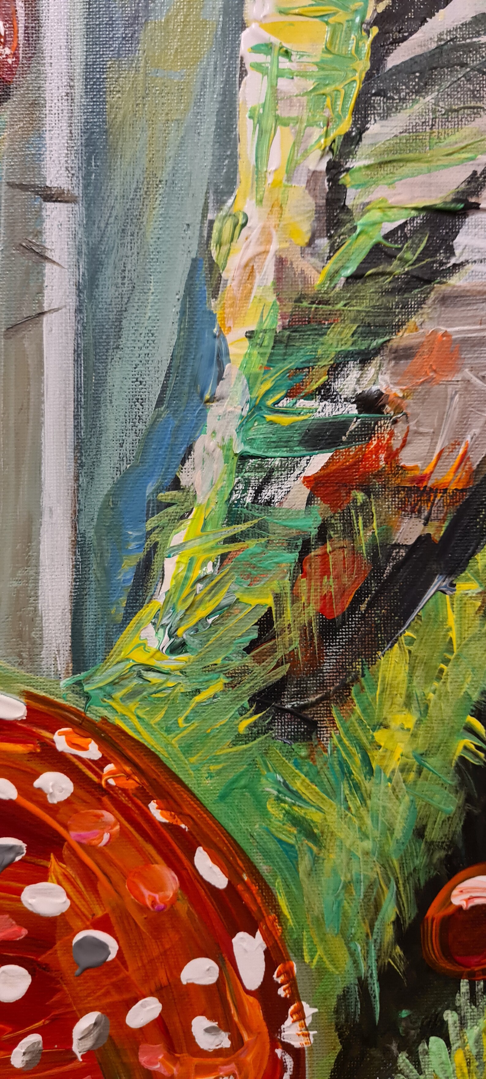 Red Mushrooms Painting Mushroom Painting Amanita Painting Fly-agaric ...