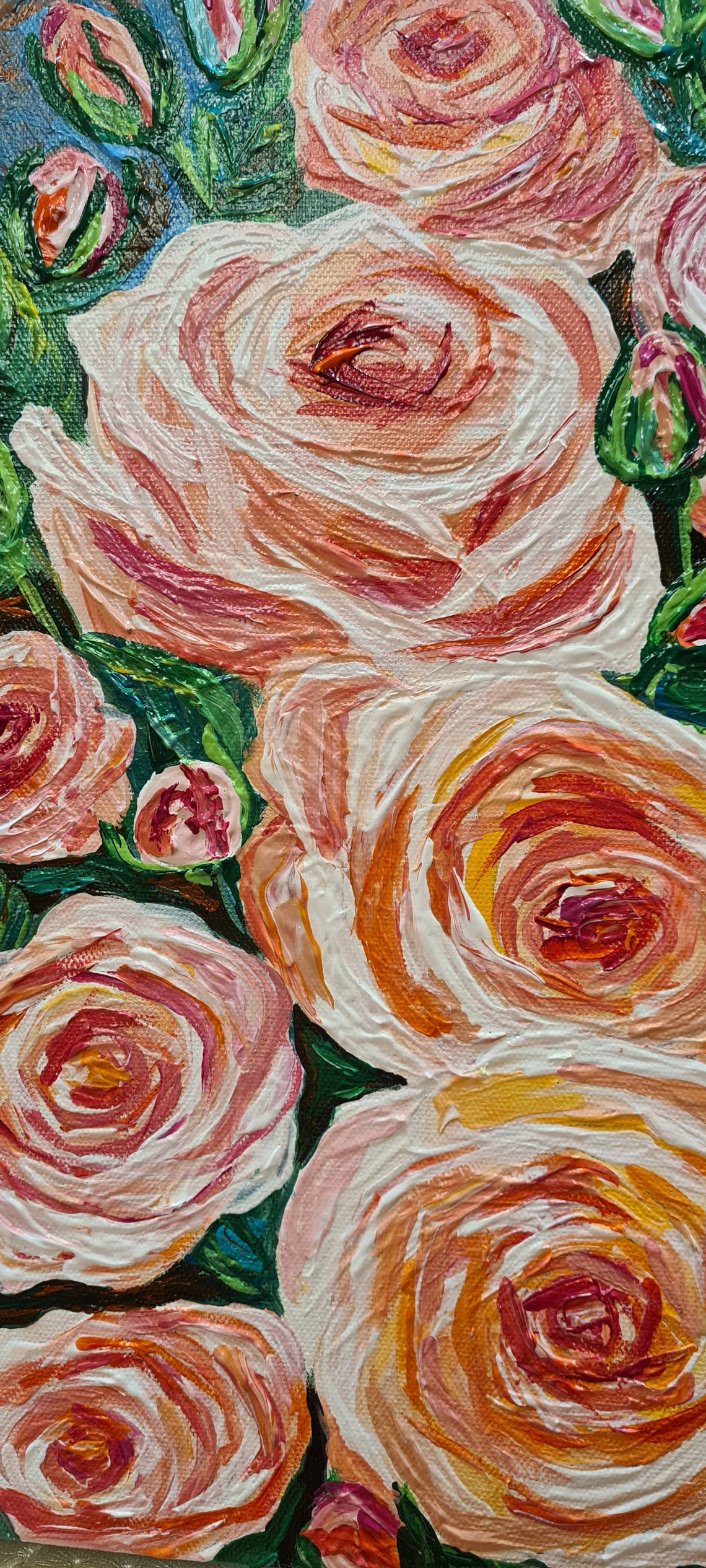 Rose Painting Roses Painting Pink Roses Painting Cream Rose Painting ...