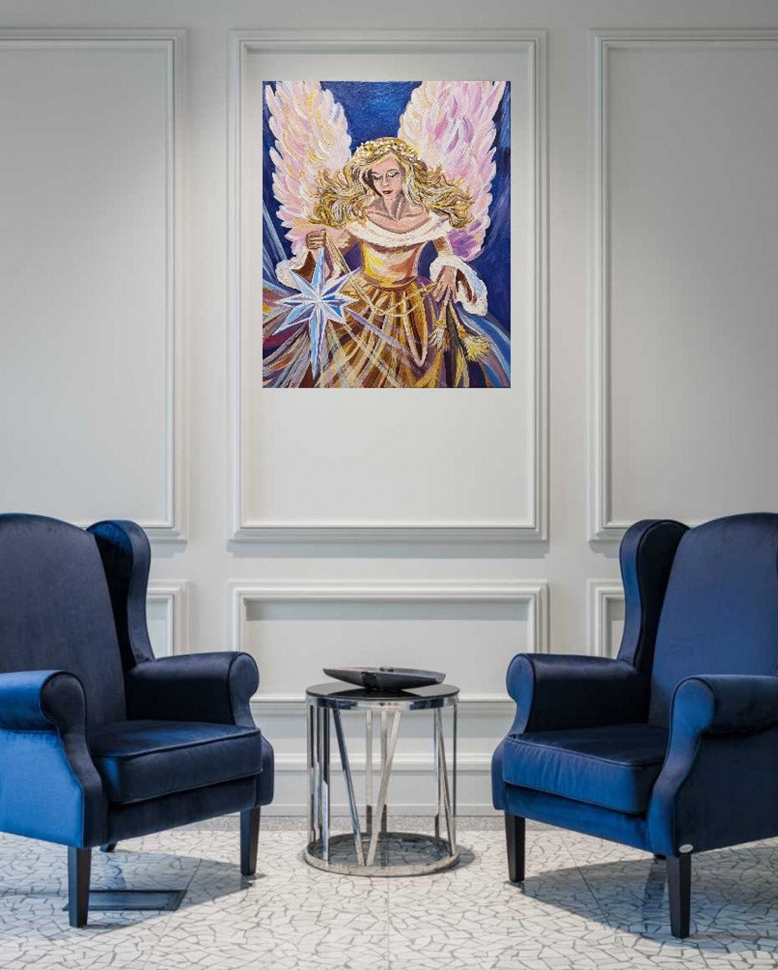 Angel Painting Angel Canvas Guardian Angel Painting of an Angel ...