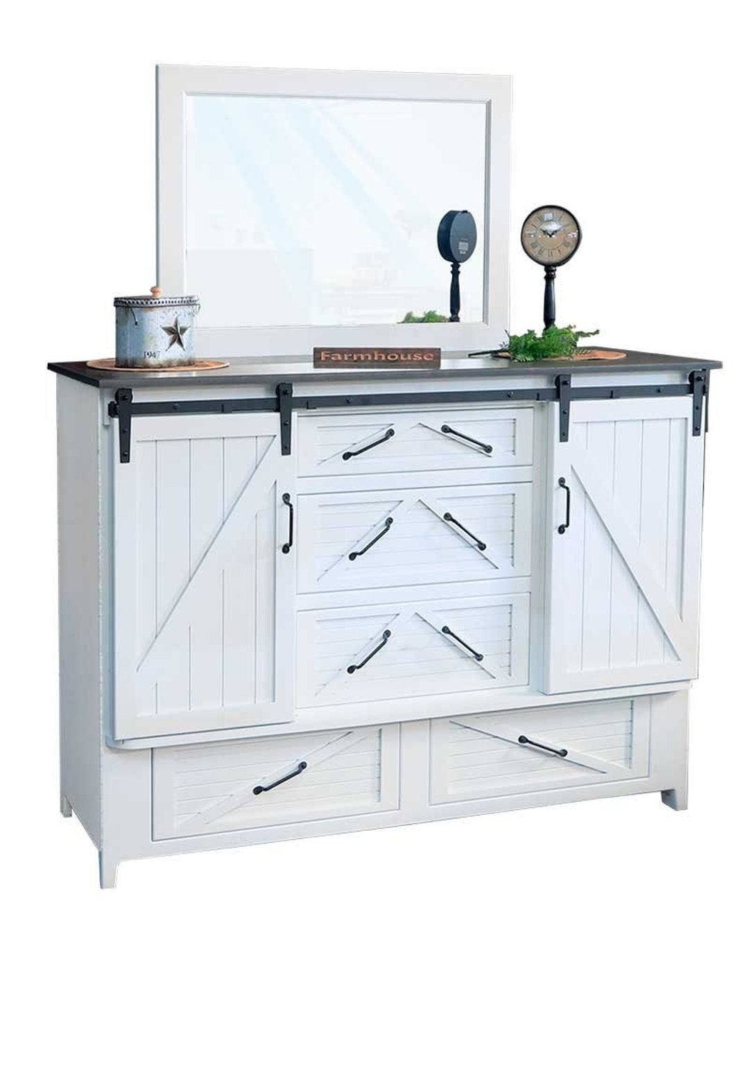Modern Solid Sliding Barn Door Dresser Strong Reliable Lasting Bedroom ...