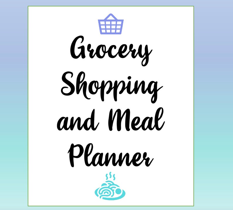 Grocery Shopping and Meal Planner - Digital Download - Etsy