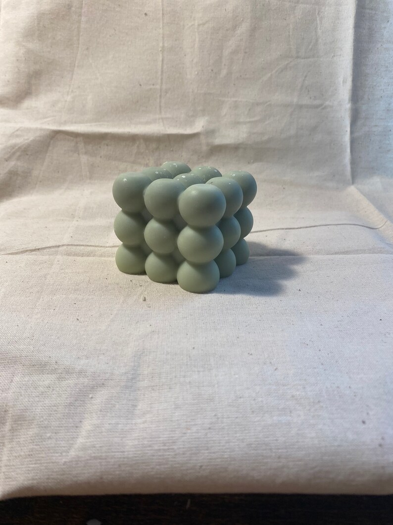 Sage Green Handmade Soy Bubble Candles- Geometric Shape Candle, Kawaii ...