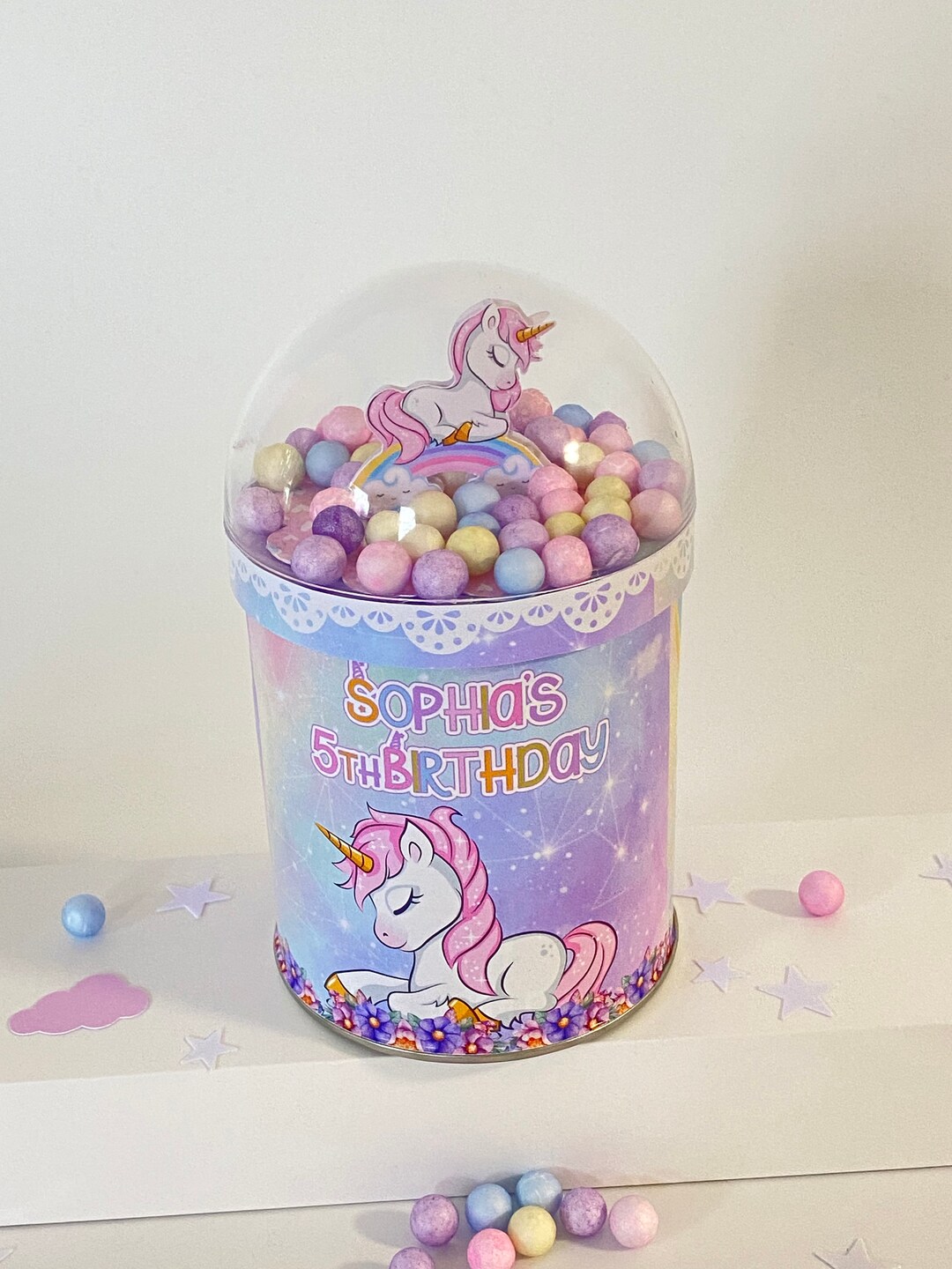 Unicorn Party Pringles With Shaker, Chips Label With Dome Personalized ...