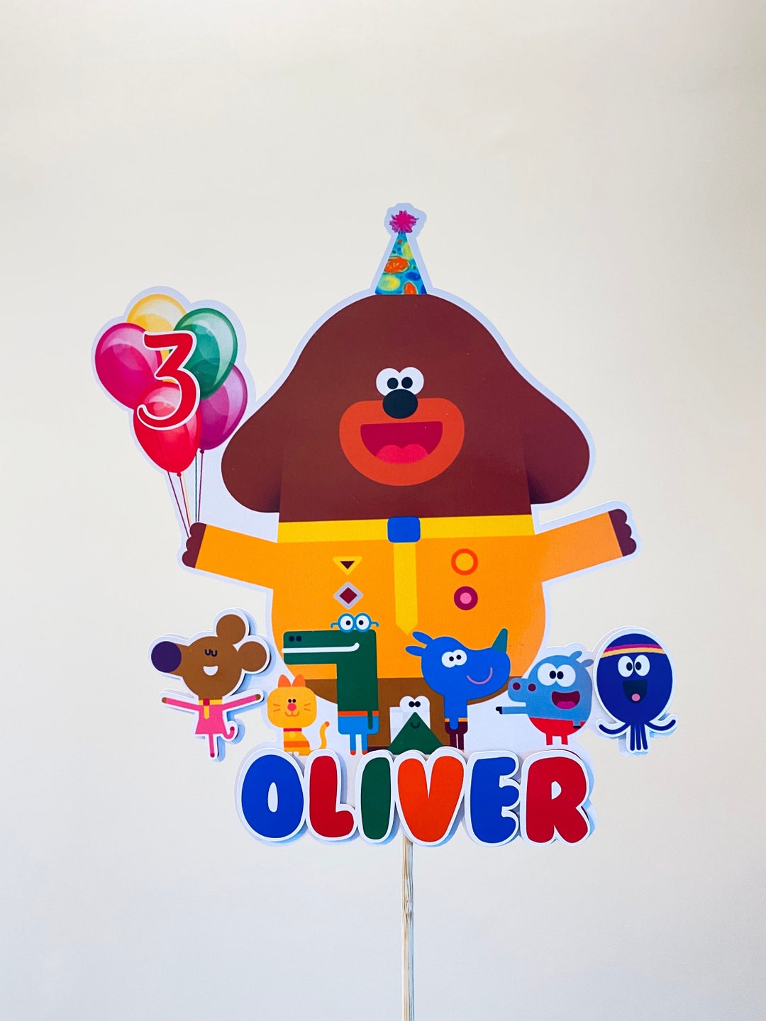 Duggee 3D Custom Cake Topper, Party Decorations, Personalised, Boys and ...