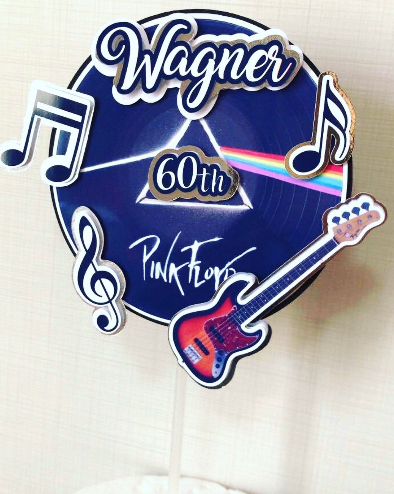 Pink Floyd 3D Custom Cake Topper, Happy Birthday, Pink Floyd ...