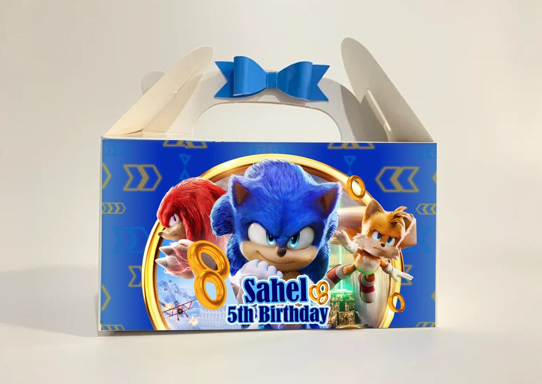 Sonic the Hedgehog Party Favour Gable Box 3D, Personalised Candy Box ...