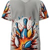 AOP Exploding Pins-psychedelic Unisex Jersey, Bowling Jersey, Bowling ...