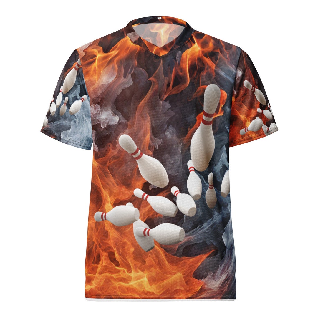 Exploding Pins Bowling Jersey: Fire & Ice Unisex Shirt - Etsy
