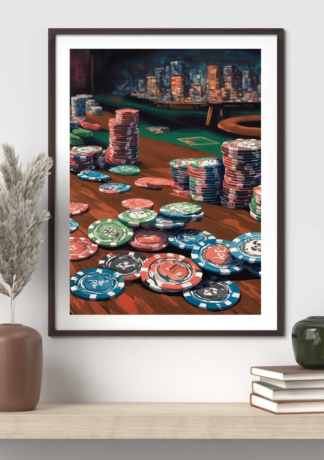 Poker Chips Print: Man Cave Wall Art (digital Download) - Etsy