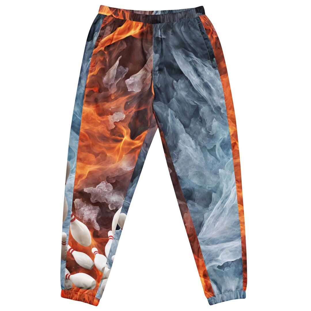 Exploding Pins, Fire & Ice, Track Pants, Lightweight Bowling Apparel - Etsy