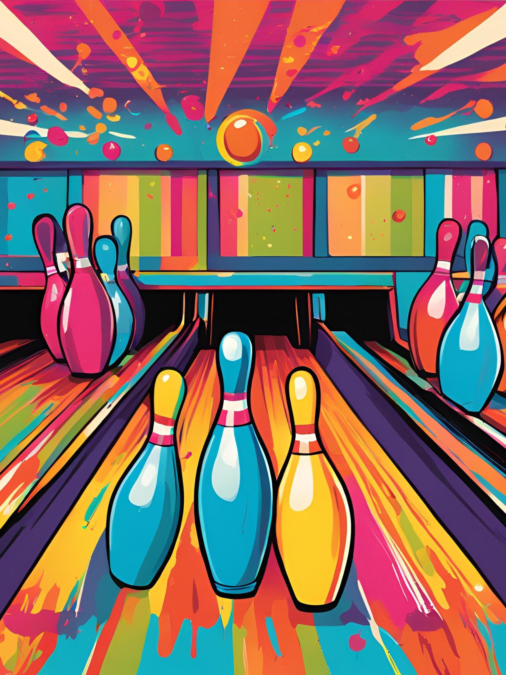 Pop Art Bowling Alley Poster, Game Room Decor (digital Download) - Etsy