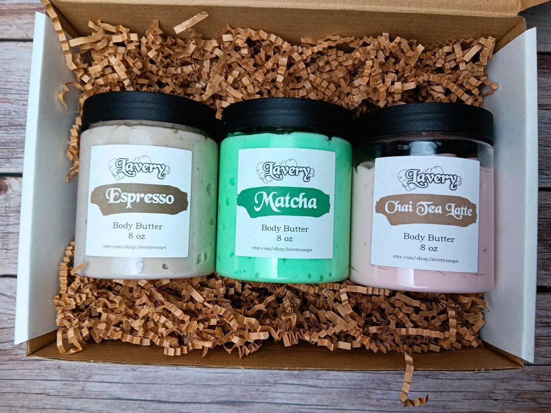 Cafe Body Butter Collection Gift Set - Espresso, Chai Tea Latte, Matcha ...