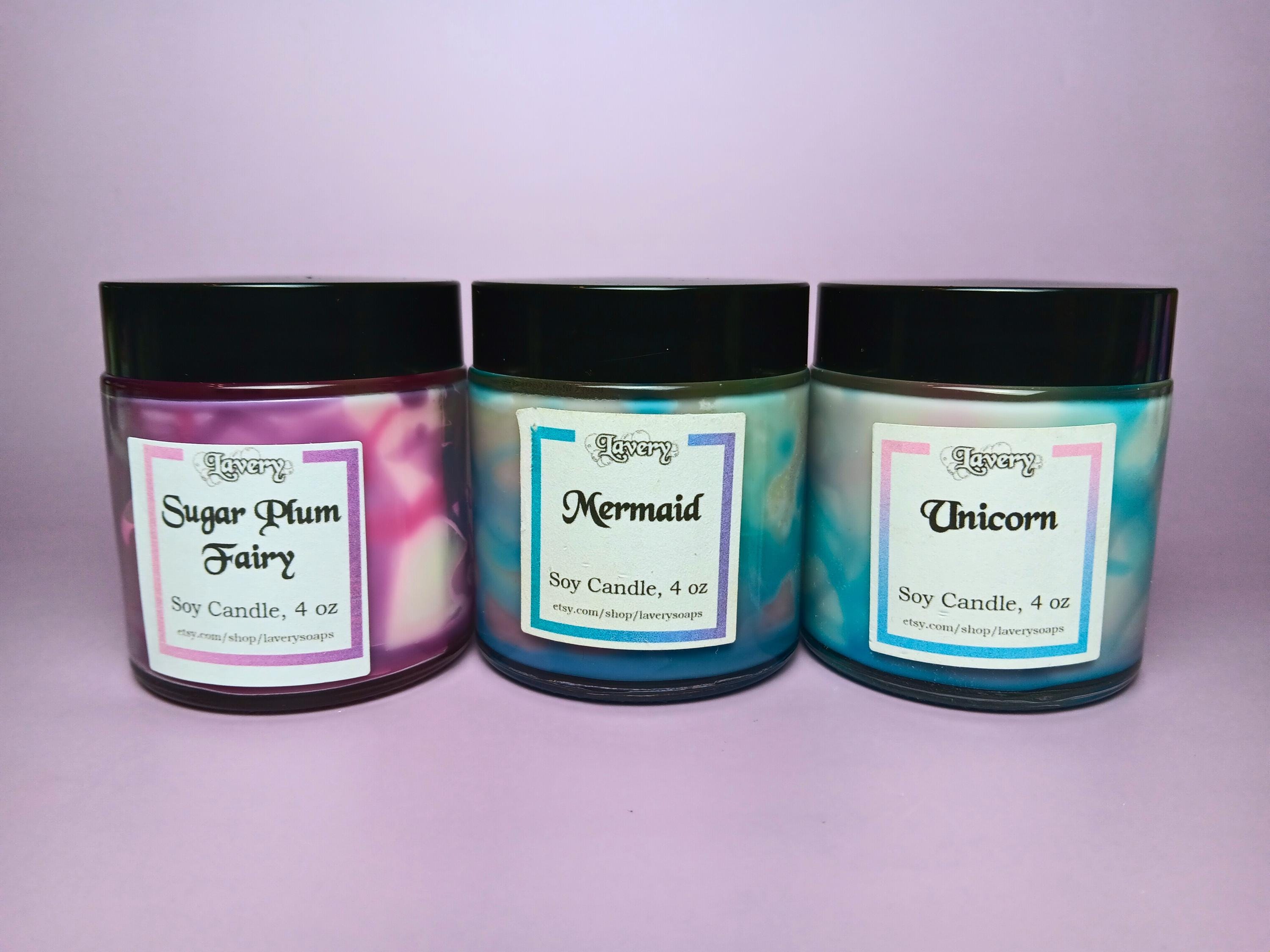 Fantasy Candle Collection Gift Set - Mermaid, Unicorn, and Sugar Plum ...