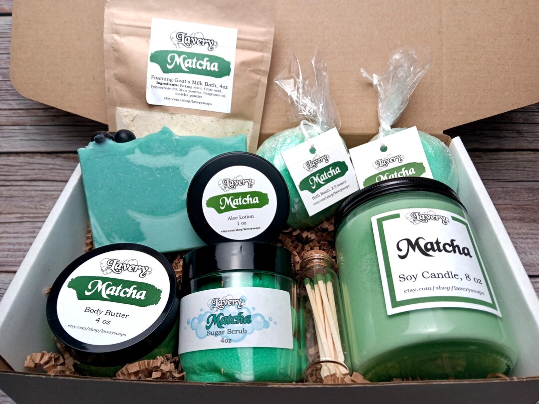 Matcha Scented Spa Bath Gift Set Care Package Self Care - Etsy