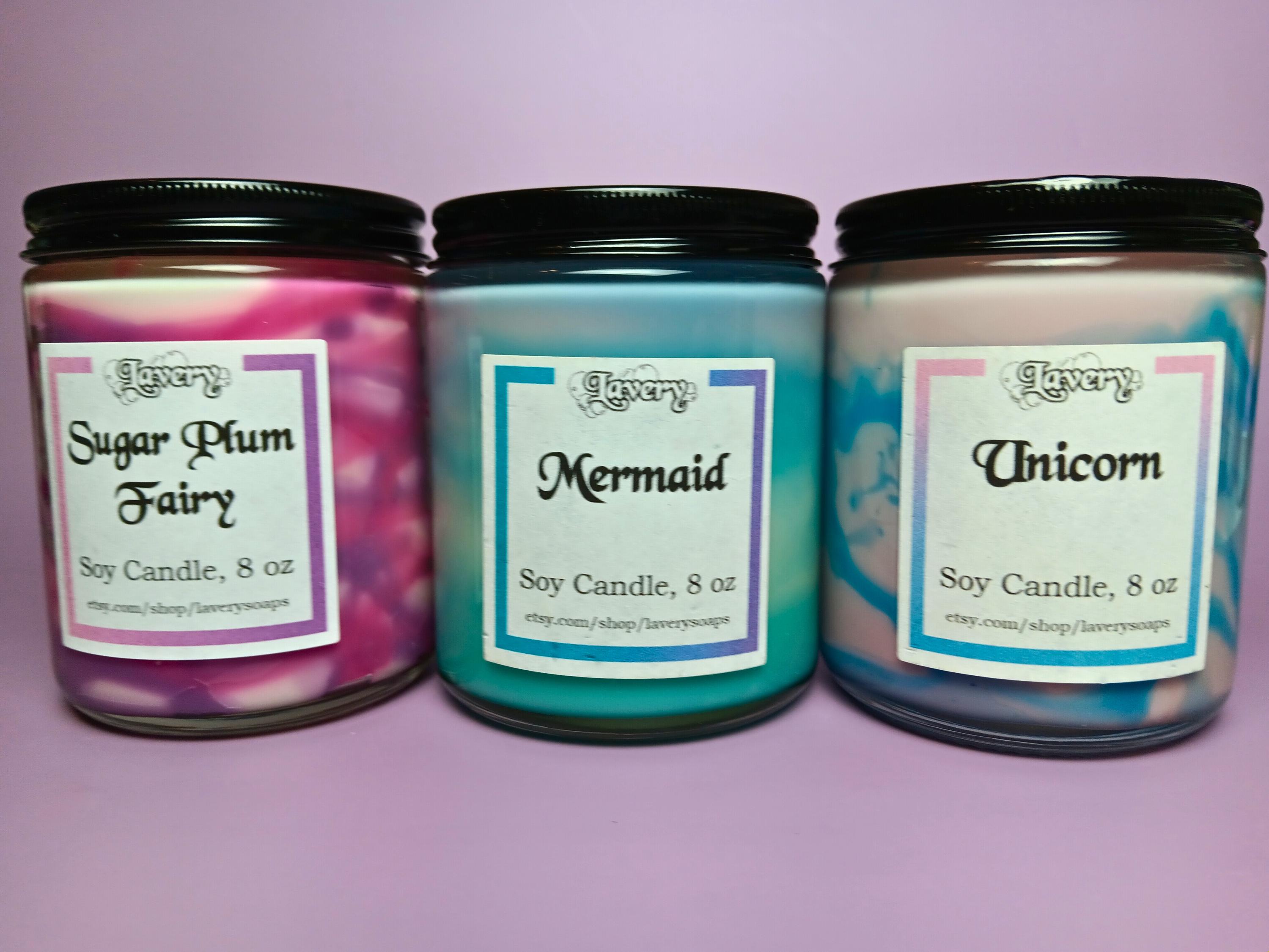 Fantasy Candle Collection Gift Set - Mermaid, Unicorn, and Sugar Plum ...