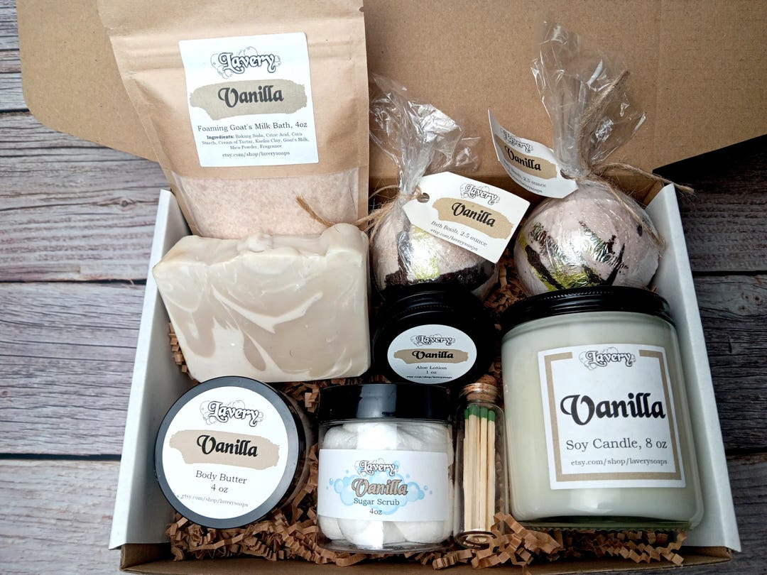 Vanilla Scented Spa Bath Gift Set Care Package Self Care - Etsy