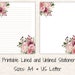 Pink Floral Printable Stationery Bundle, Lined and Unlined Letter ...