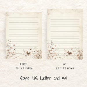 Wildflowers Printable Letter Paper | Vintage Floral Stationery | Lined ...