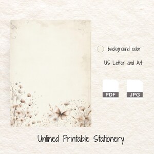 Wildflowers Printable Letter Paper | Vintage Floral Stationery | Lined ...