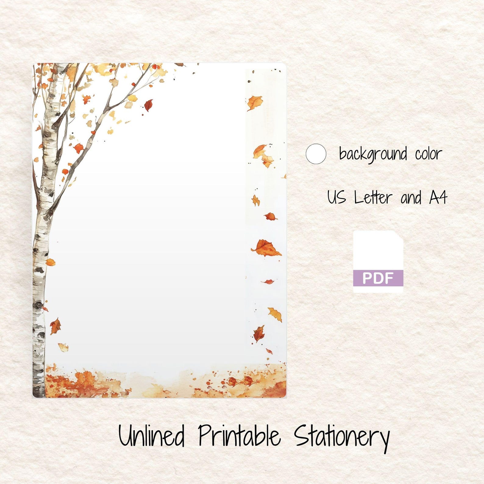 Autumn Letter Paper | Printable Woodland Stationery Set | Lined Writing ...